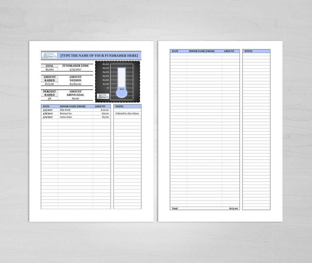 Fundraising Meter - Order Your Life