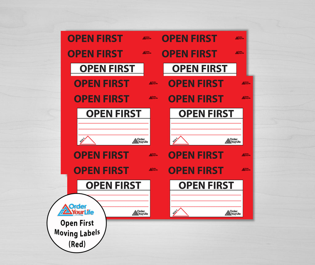 Open First Moving Labels (Red) - Order Your Life